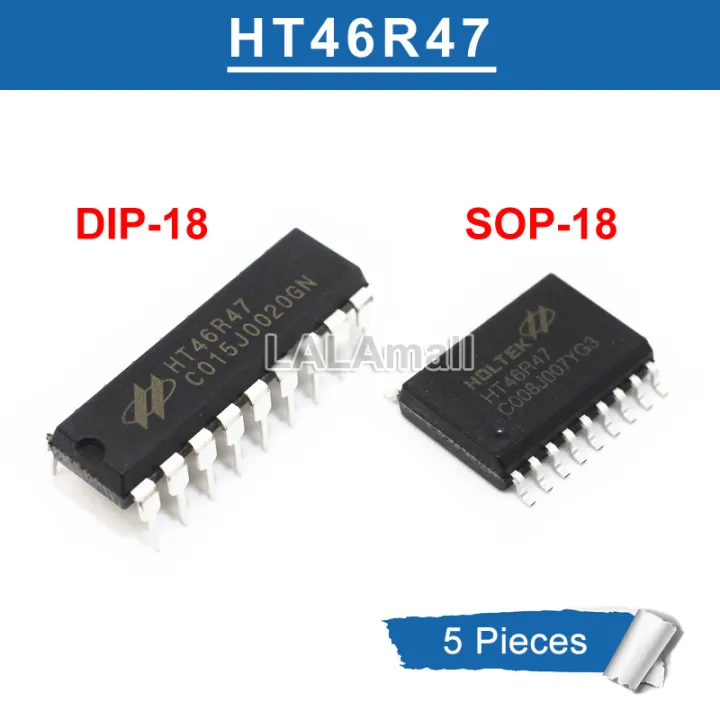 5ชิ้น/ล็อต HT46R47 DIP-18 SOP-18 HT 46R47 DIP18 SOP18 SMD ที่มีประสิทธิภาพ A/D ประเภท8-Bit MCU ...