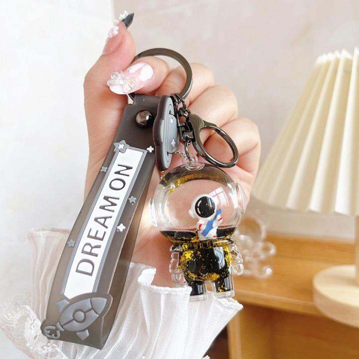Compact Key Pendant Portable Key Fob DIY Cute Cartoon Spaceman Keychain ...