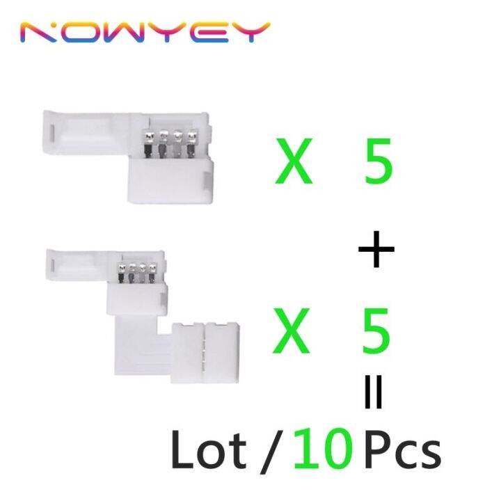 10pcs/pack 4 Pin 10mm L Shape Led Strip Connector Rgb Led Light Strip ...