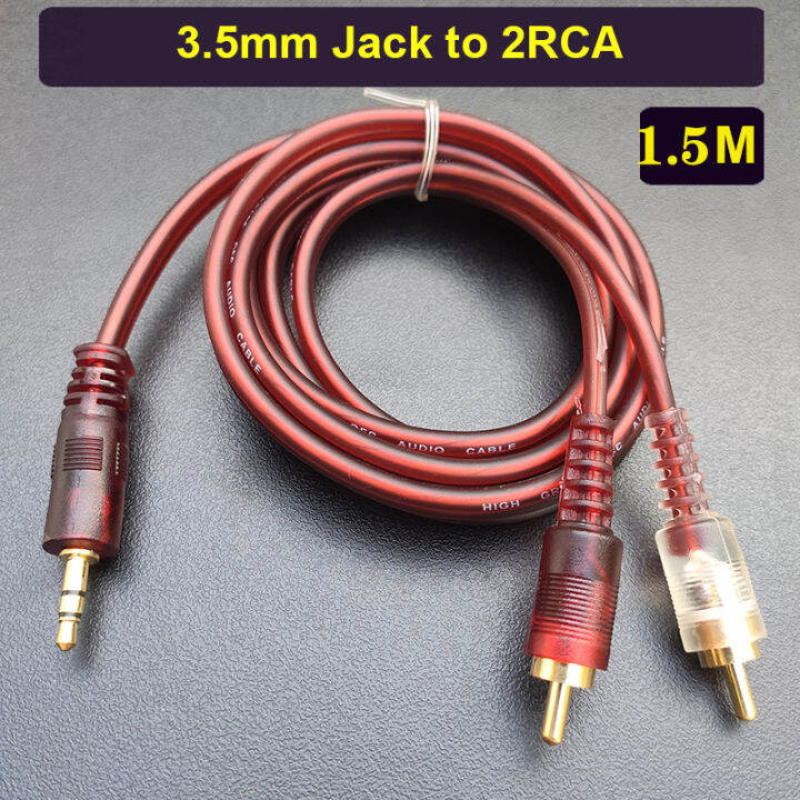 SOKC RCA Cable 3.5mm Jack to 2RCA AUX Gold-plated Stereo Audio Y ...