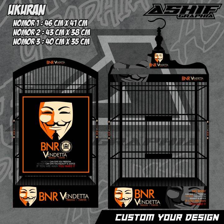 STIKER SANGKAR KOTAK DECAL BNR VENDETTA NEW | Lazada Indonesia