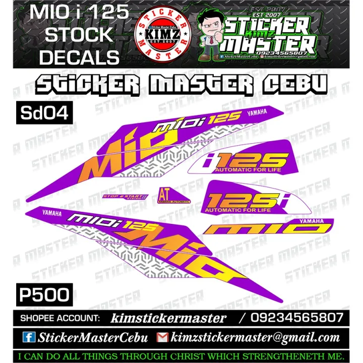 Mio i 125 STOCK DECALS | Lazada PH