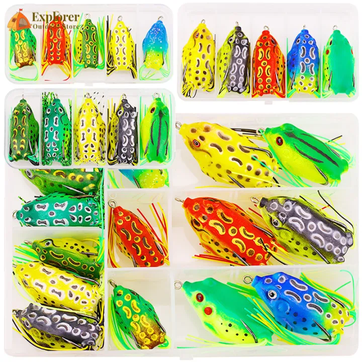 EX【ready Stock】Frog Lures Set เหยื่อตกปลาปลอมประดิษฐ์พร้อมตะขอซ่อน ...