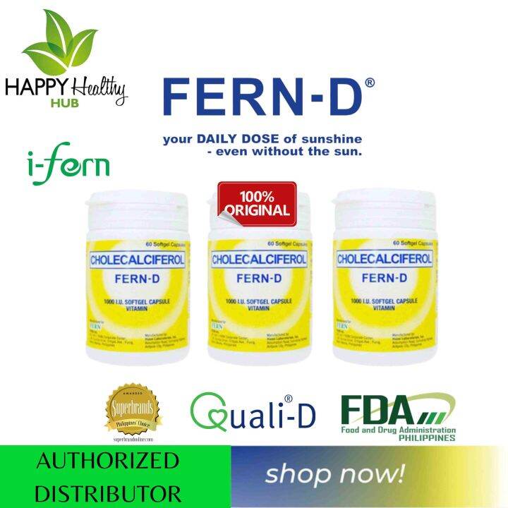 Happy Healthy Hub Original iFERN Fern D 60 Vitamin D3 Set of three | Lazada PH
