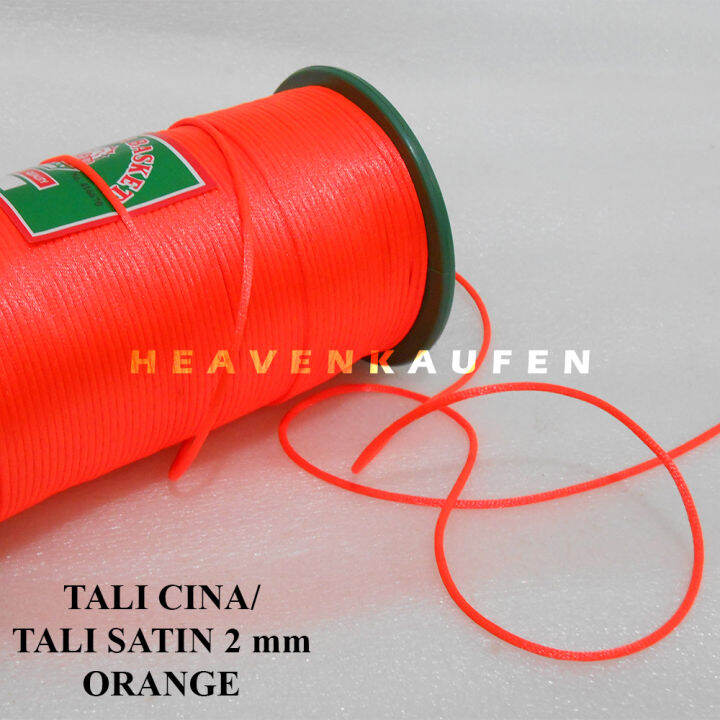 Tali Satin Cina / Tali Cina Diameter 2 mm Warna Orange Oranye Harga Per ...