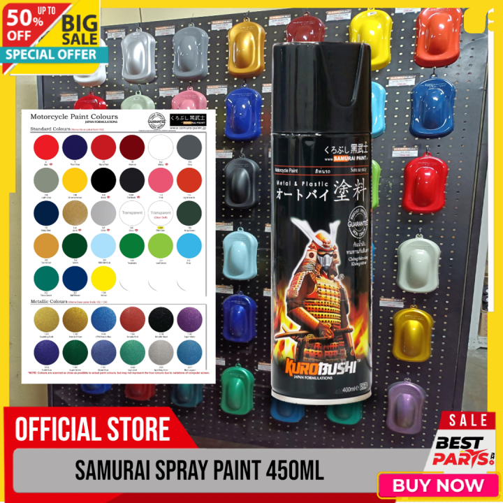 SAMURAI SPRAY PAINT (Standard Color, Primer, Top Coat, Hi-Temp Paint ...