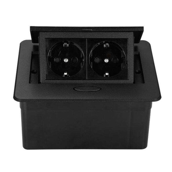 P82D Desktop For Pop Up EU Socket With 2 Outlets Aluminum Alloy Panel 2 ...