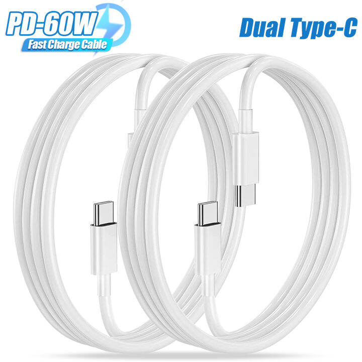 PD 60W Fast Charging Double Type C Cable Type C To Type C High Speed ...
