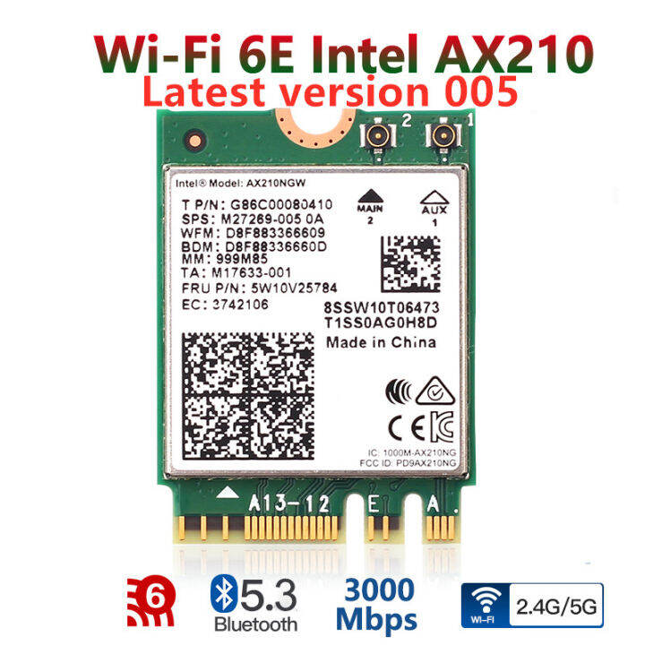 Latest version 005 】 WI-FI 6E Bluetooth 5.3 Intel AX210 Dual Band ...