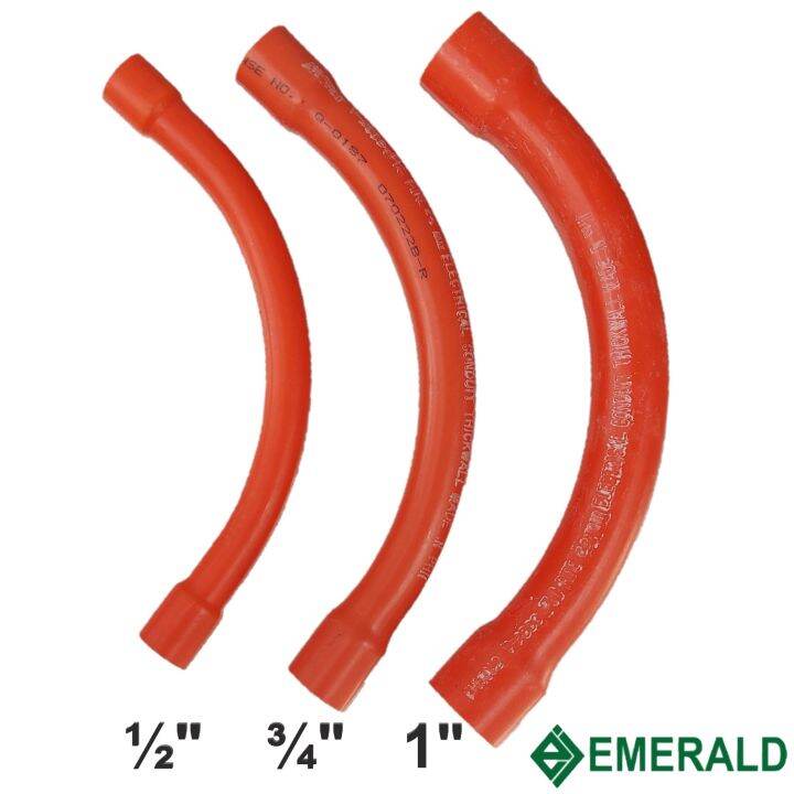 Emerald V-2000 PVC Long Conduit Elbow - 1/2", 3/4", 1" | Lazada PH