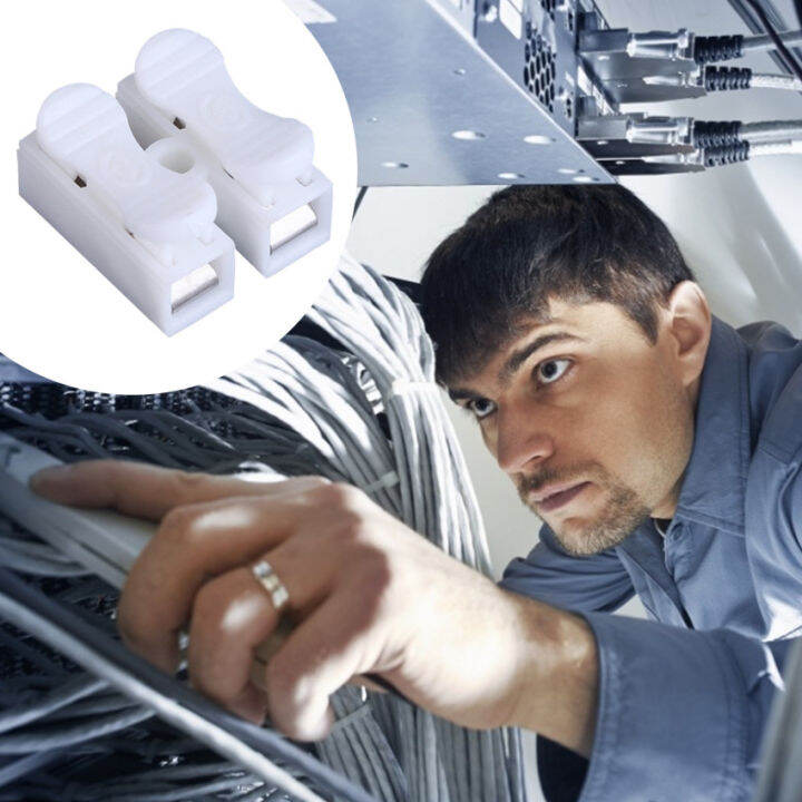 100 Pieces CH-2 Spring Wire Connectors Electrical Cable Clamp Terminal ...