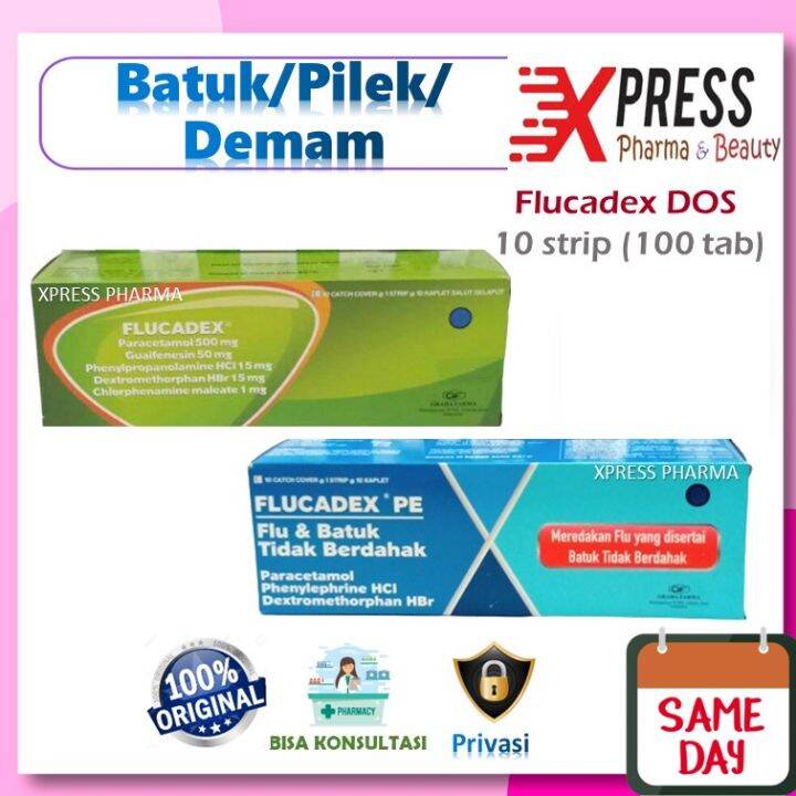 ⚡XPRESS⚡ Flucadex DUS BIRU HIJAU Obat Batuk Kering Berdahak Pilek Flu ...