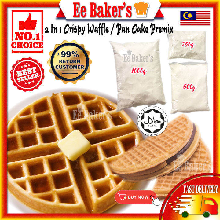 Premium Quality 2 in 1 Tepung Waffle Crispy Dan Tepung Pancake Crispy ...