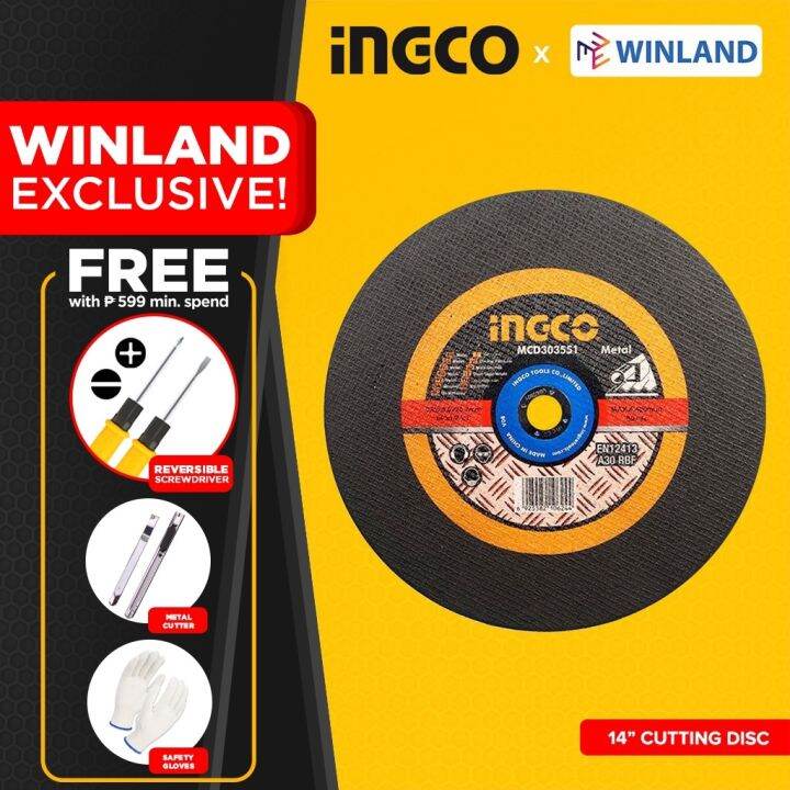 INGCO by Winland 14 Abrasive Metal Cutting Disc Cut Off Wheel for Cut ...