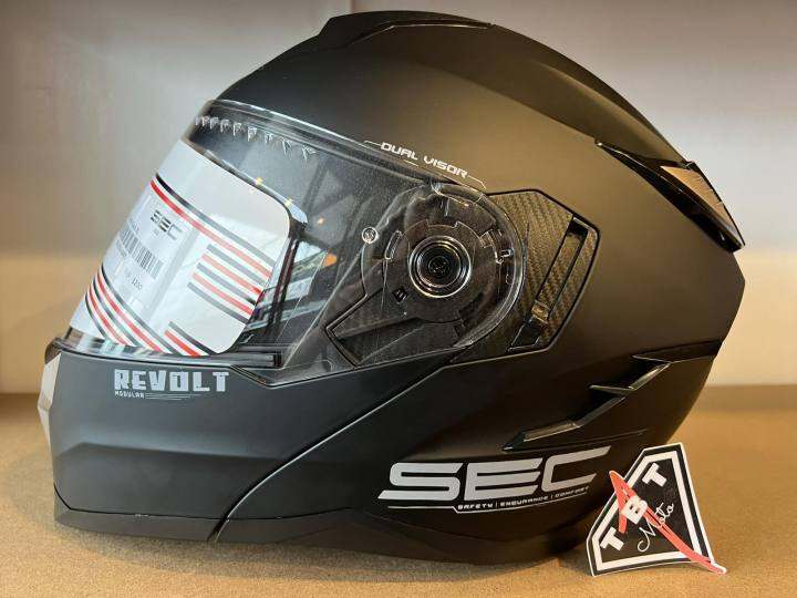 SEC Revolt Matte Black Modular Helmet / SEC Modular Helmet / Revolt ...
