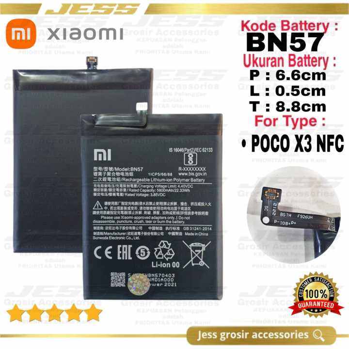 Baterai Battery Xiaomi Pocophone POCO X3 - POCO X3 NFC Batre Original BN57 BN-57 | Lazada Indonesia