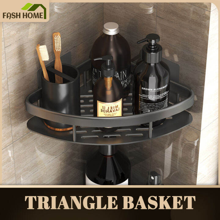 Space Aluminum Punch-free Bathroom Storage Shelf Rack Shower Shelf ...