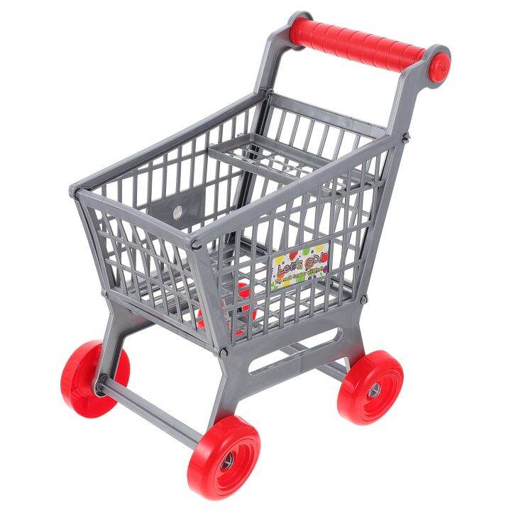 Kids Simulation Supermarket Hand Trolley Push Car Stroller Mini ...