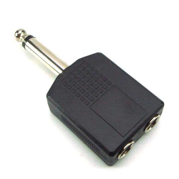 1/4" Stereo Audio Jack Plug Adapter Single Male to Female 6.35mm Dual ...