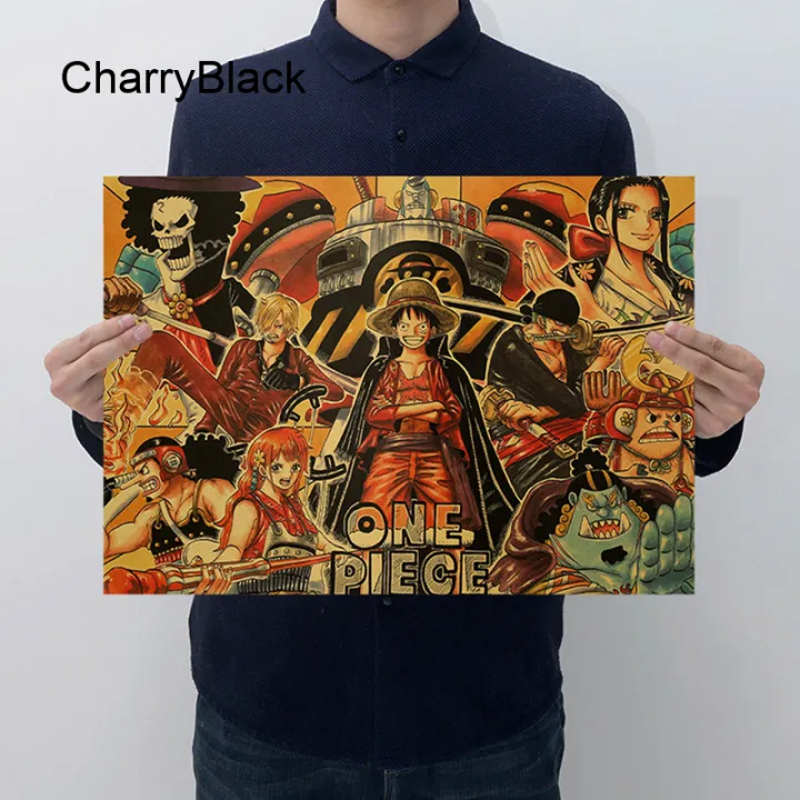【Ready!】Anime OnePiece Poster Vintage Kraft Paper Poster Room ...