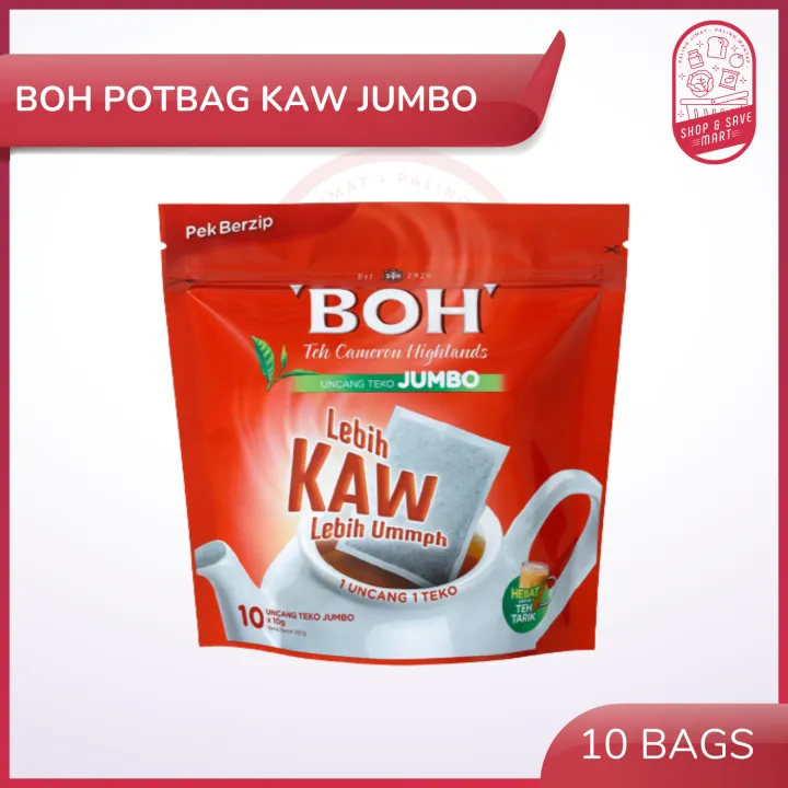 BOH Jumbo Potbag Kaw (10 bags x 10g) - 100g BOH Uncang Teko Teh Jumbo ...