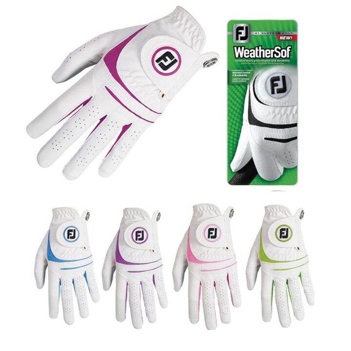 Footjoy ถุงมือกอล์ฟสำหรับผู้หญิง WeatherSof ถุงมือกอล์ฟซ้ายและขวามือ1คู่2ชิ้น | Lazada.co.th