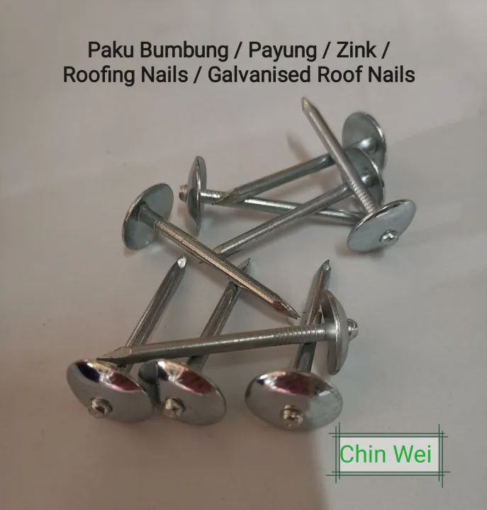 2 1/2 Inci Paku Bumbung / Paku Payung / Paku Attap Zink / Roofing Nails / Galvanized Roof Nail-2 ...