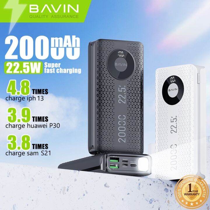 BAVIN 30000mAh & 20000mAh Powerbank Super Fast Charging 22.5W USB PD ...