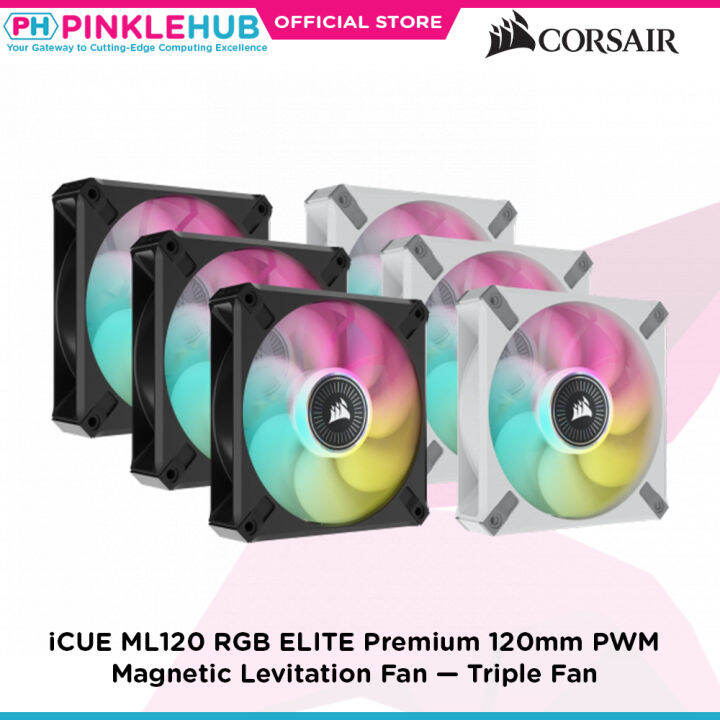 PinkleHub | Corsair iCUE ML120 RGB ELITE Premium 120mm PWM Magnetic ...