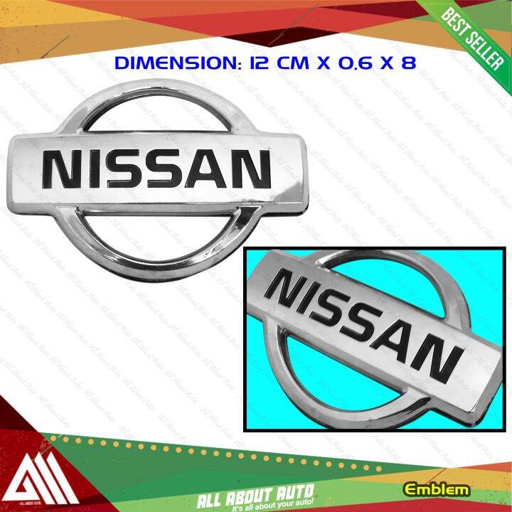 Nissan Logo Chrome Emblem Badge for Nissan Cars 12 Centimeters Length ...