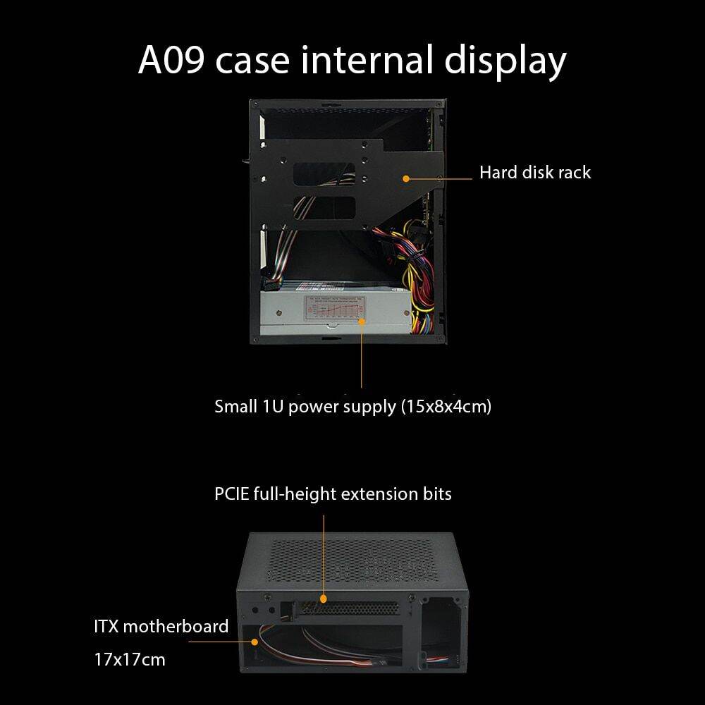 A09 Mini ITX เดสก์ท็อป HTPC คอมพิวเตอร์สำหรับ ITX เมนบอร์ดขนาดเล็ก1U /Flex Gaming PC Case Chasis ...