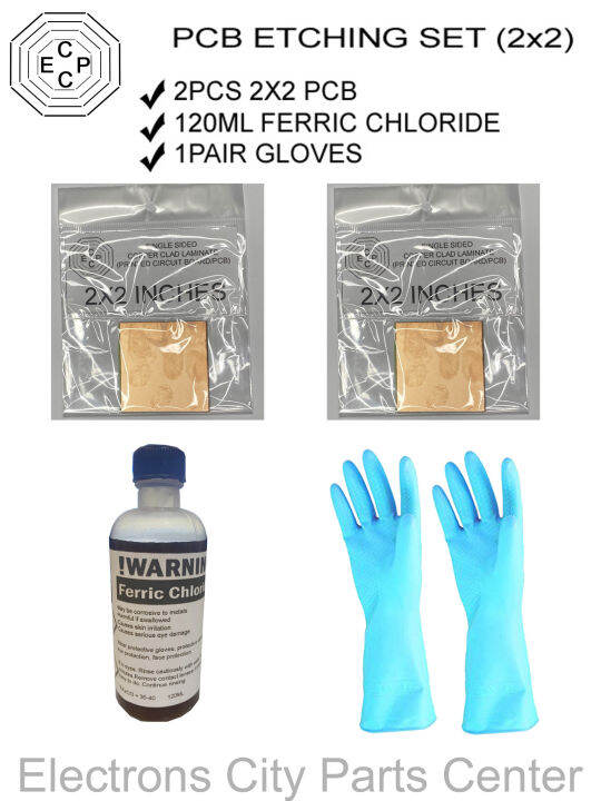 PCB ETCHING SET (2x2 or 4x2 or 4x3, Ferric Chloride, Gloves) | Lazada PH