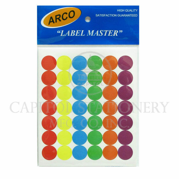 ARCO ROUND STICKER/ LABEL STICKER C8501B 15MM 42S 6SHEETS | Lazada PH