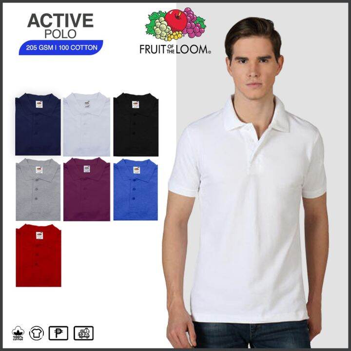 Plain Polo Shirt - Fruit of the Loom Active | Lazada PH