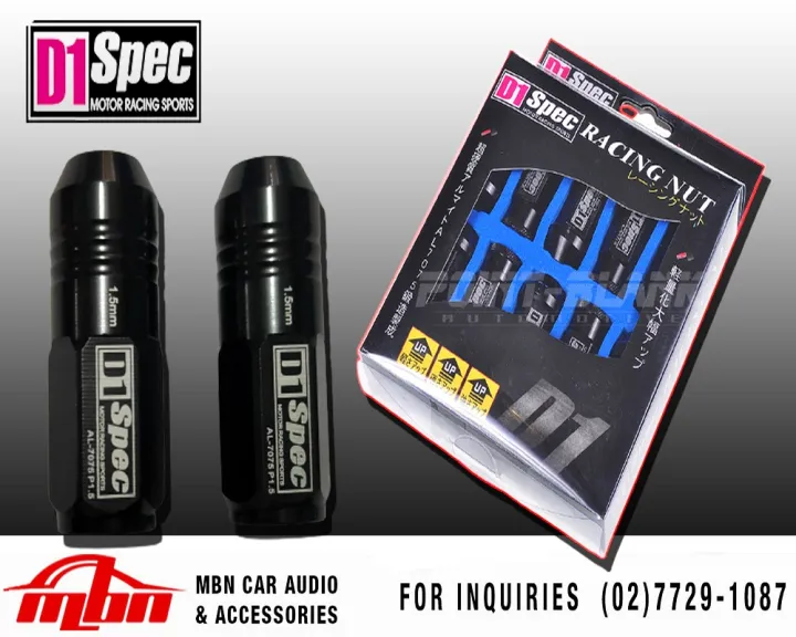 D1 Spec Racing Lug Nut 1.5mm Aluminum Black 20pcs/set | Lazada PH