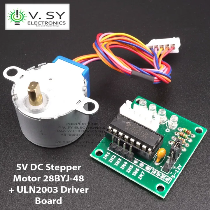5V DC Stepper Motor 28BYJ-48 with ULN2003 Driver Board Module 5 Pins ...