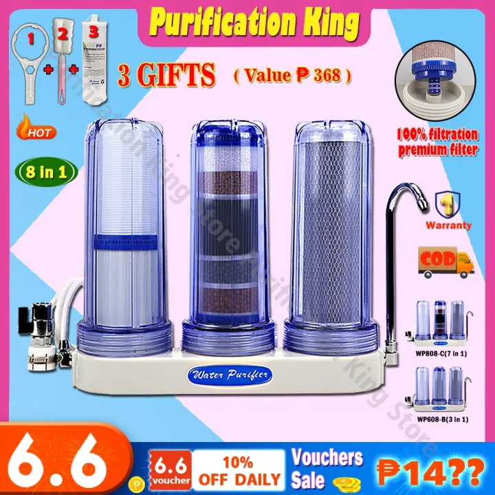 Authentic 7 in 1 Alkaline Water Purifier Leakproof Thicken Water Filter ...