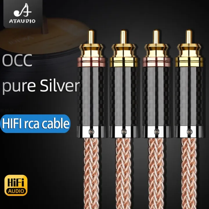 ATAUDIO 1 pair HiFi RCA Cable High Performance Premium OCC and pure ...