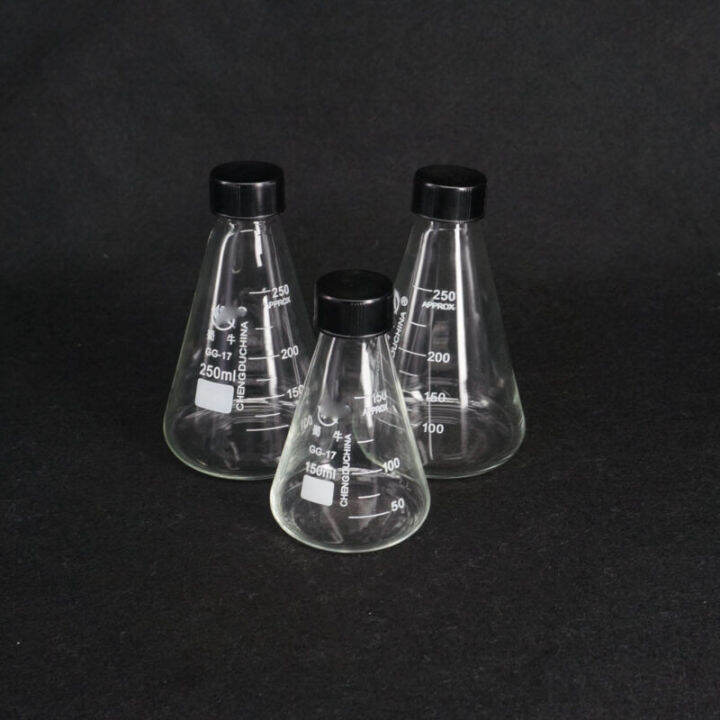 Glass 500ml 3000ml Conical Erlenmeyer Narrow Mouth Screw Cap Flask Lab ...