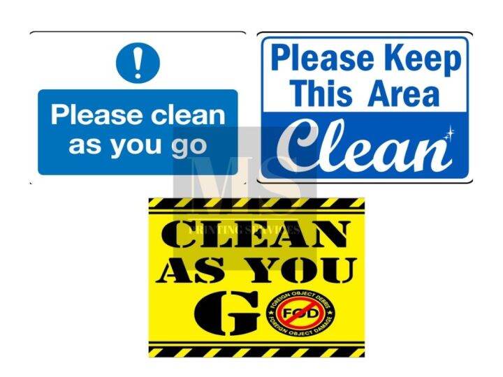 Keep Area Clean Signage (Laminated A4 Size) | Lazada PH