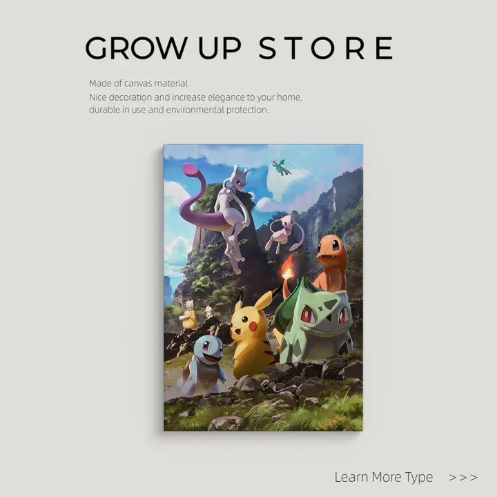 Pokemon poster anime Pokemon canvas decor painting Pokemon wall art ...