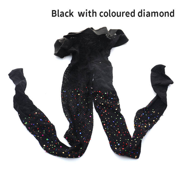 Hcharm Fishnet Diamond Pantyhose Women Sexy Fashion Shiny Net Tights ...