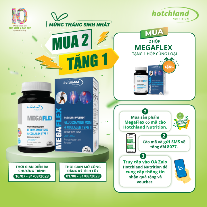 Viên uống hỗ trợ tái tạo sụn khớp, giảm sưng đau khớp Mega Flex TPBVSK-Hàng chính hãng-Hộp 60 ...