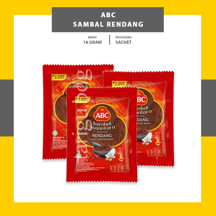 RENDANG SAMBAL ABC TERASI SACHET 20GR - SAMBAL TERASI INSTANT - SAMBEL TERASI SACHET - SAMBEL ...