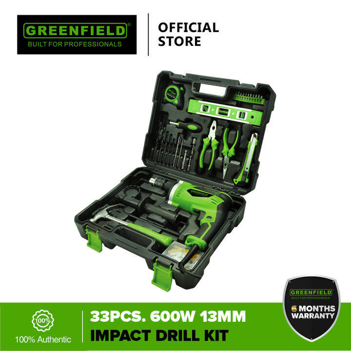 Greenfield Impact Drill 600W Tool Kit (33 pcs tool kit) - Tools ...