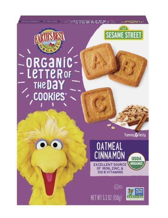 Earth's Best Sesame Street Snacks-Oatmeal Cinnamon Organic Letter of ...
