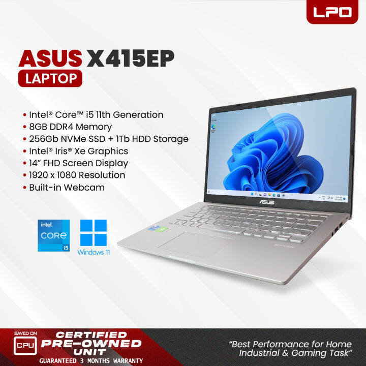 LPO ASUS Intel core i5-11th Gen 8GB Ram Dual Storage Asus x415EP ...