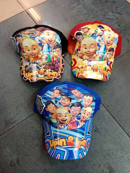 (COD/topi baseball anak print motif karakter kartun lucu UPIN IPIN/new ...