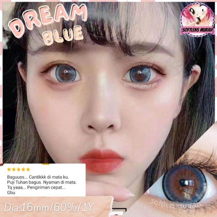 DREAM BLUE softlens 16mm big eyes dolly effect biru | Lazada Indonesia