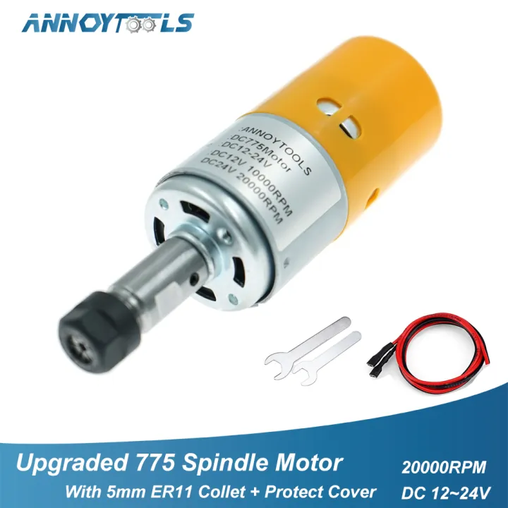 775 DC Motor Ball Bearing Spindle Motor 12-24V 10000-20000 RPM Large ...